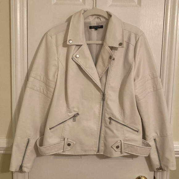 Baccini | Jackets & Coats | Brand New White Leather Jacket | Poshmark